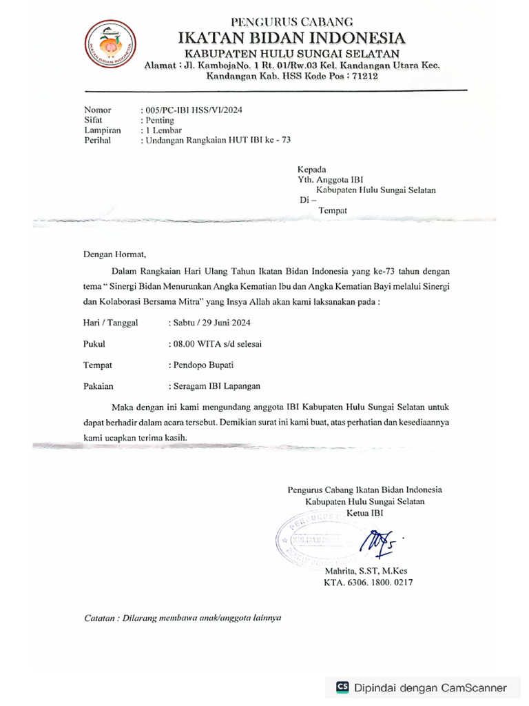 Undangan Anggota IBI | PDF