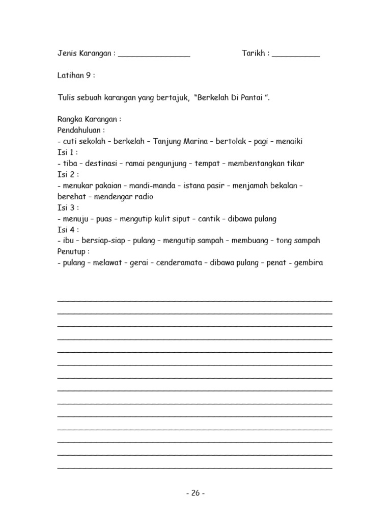 Contoh Karangan Bahasa Melayu - Part2 | PDF