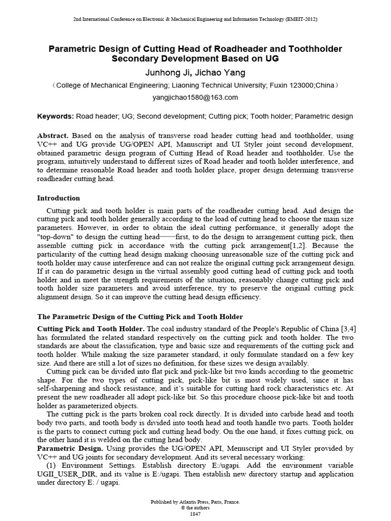 Parametric Design of Cutting Head of Roadheader and Toothholder Secondary Development Based On ...