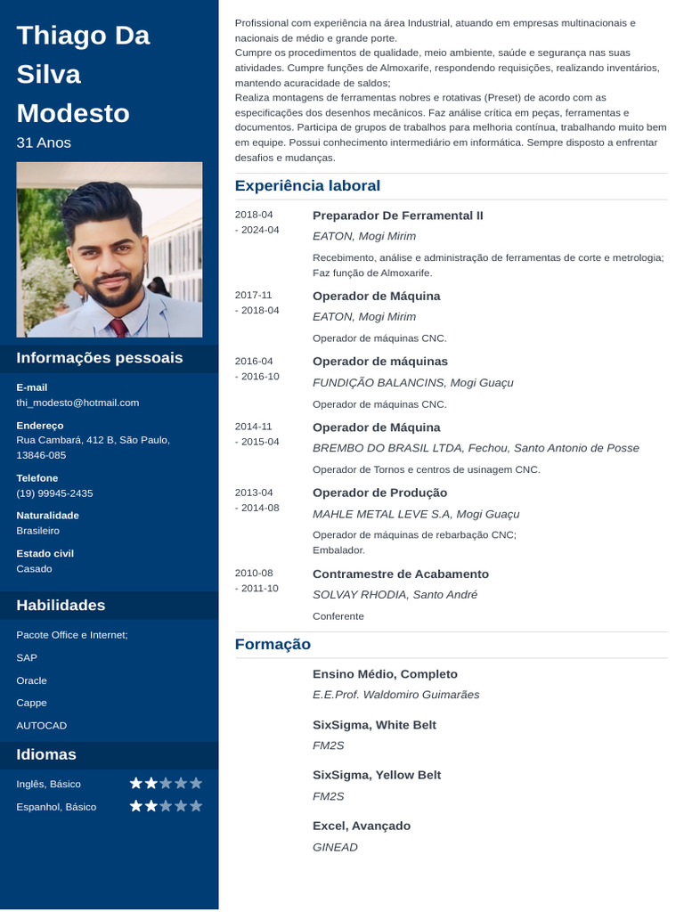 Currículo Atual Thiago Modesto | PDF