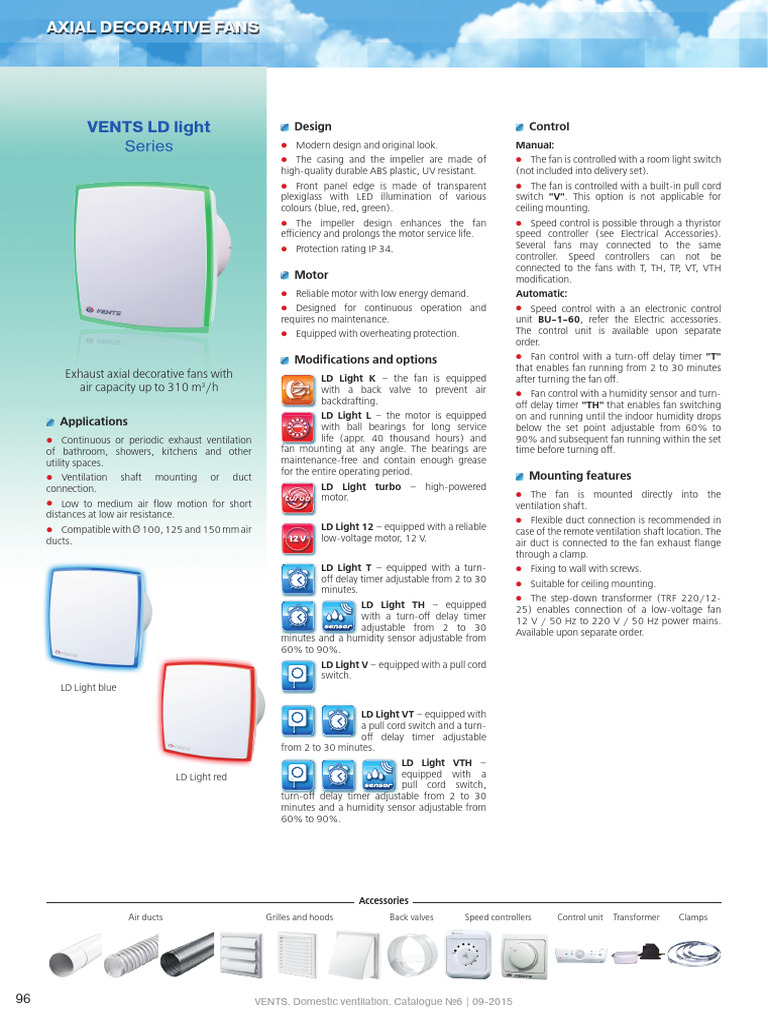 Vents 125 LD Light | PDF | Equipment | Manufactured Goods