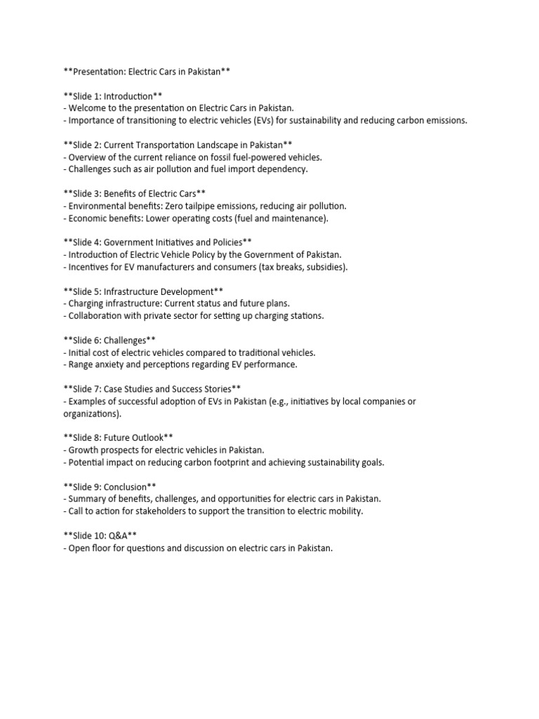 Presentation - Electric Cars | PDF | Business | Technology & Engineering