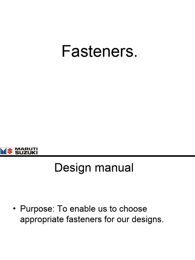 Basics of Fastener | PDF | Screw | Steel