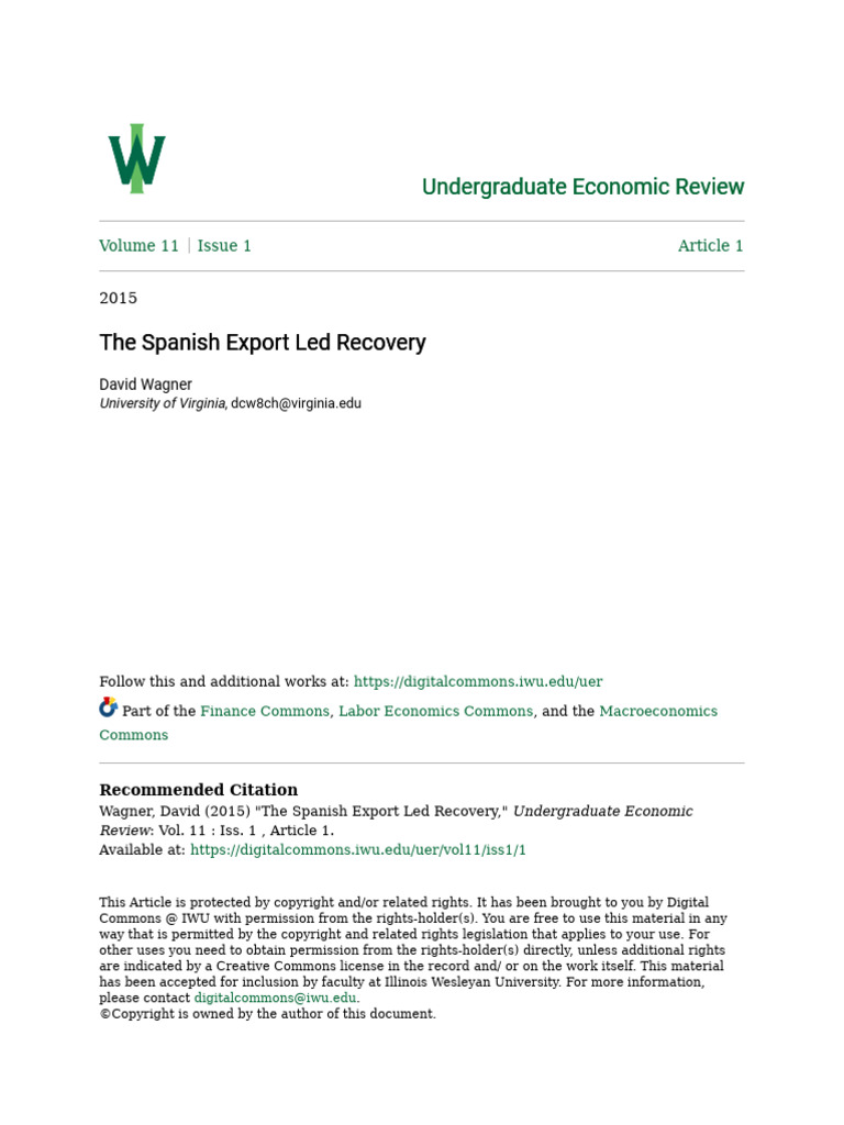 The Spanish Export Led Recovery | Download Free PDF | Government Budget ...