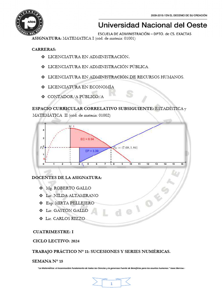 TP N°11 - Semana 14 - Sucesiones y Series Numéricas - 240618 - 185758 | PDF | Matemáticas