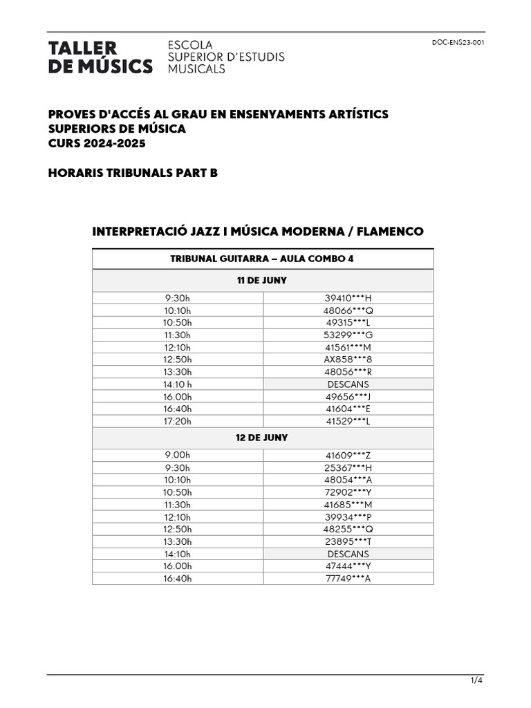 Quadre Tribunals Part B Juny 2024 | PDF