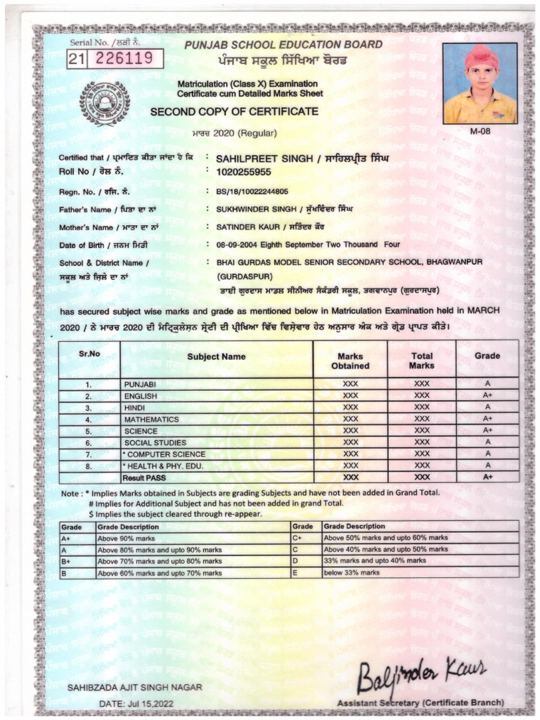 12th Certificate | PDF