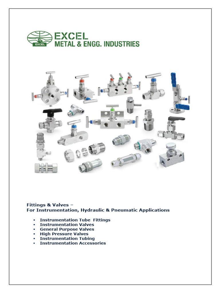 Excel Catalogue Fiiting | PDF | Pipe (Fluid Conveyance) | Valve
