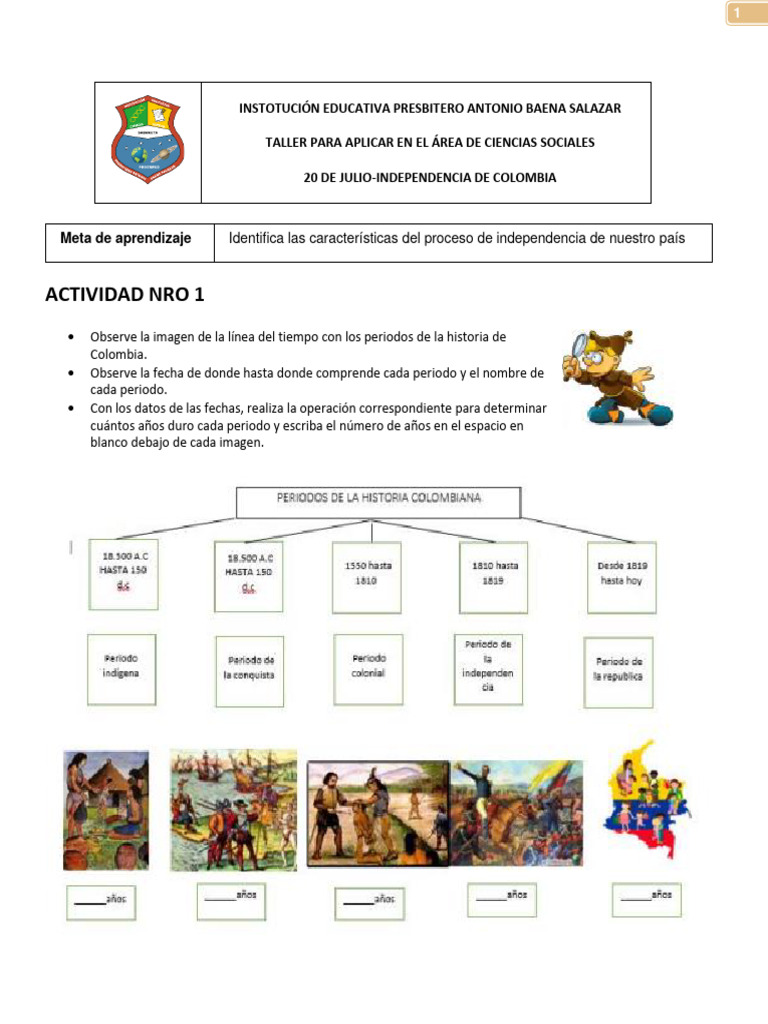 Guía de Aprendizaje-Independencia de Colombia | PDF | Colombia