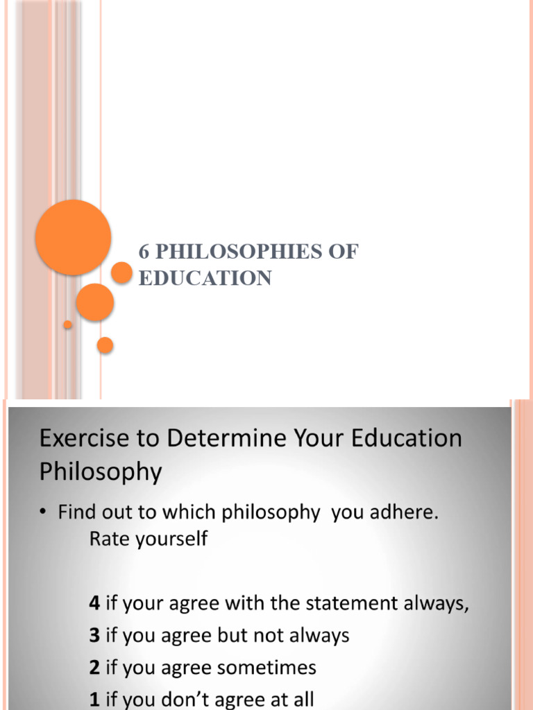 6 Philosophies of Education | PDF | Philosophy Of Education | Learning