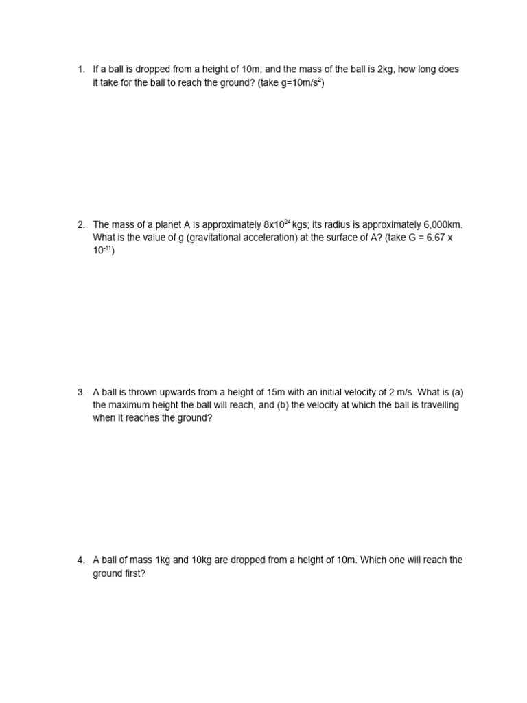 Gravity Test Paper | PDF | Social Science | Science & Mathematics Gravity Test Paper | PDF | Social Science | Science & Mathematics
