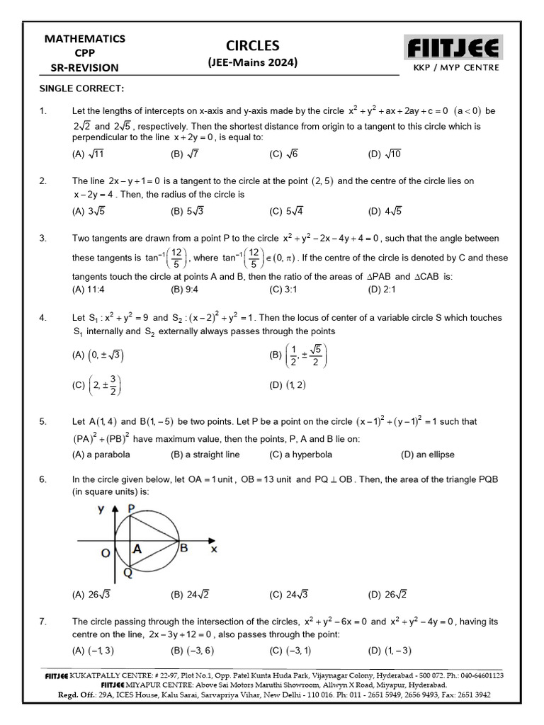 Circles Mains CPP | PDF | Circle | Area