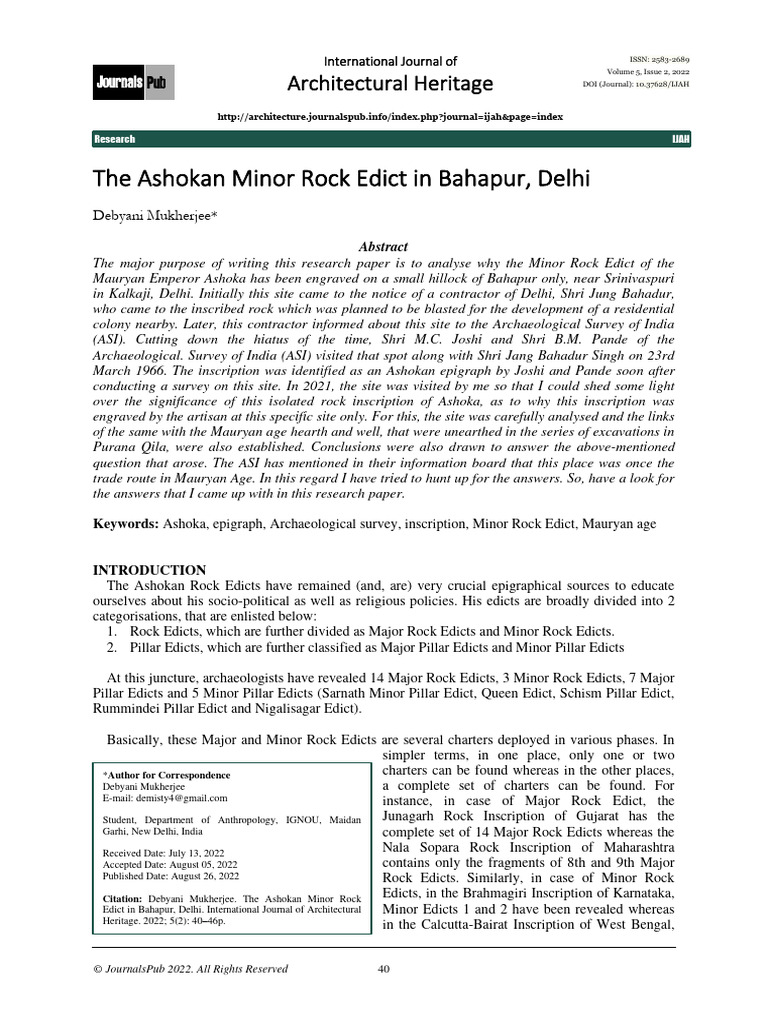 Asoka Edicts at Baharpur | PDF | Ashoka