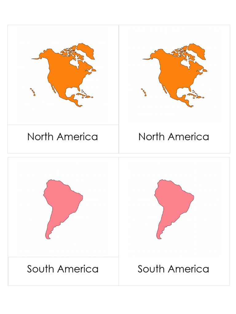 Continent 3 Part Cards | PDF