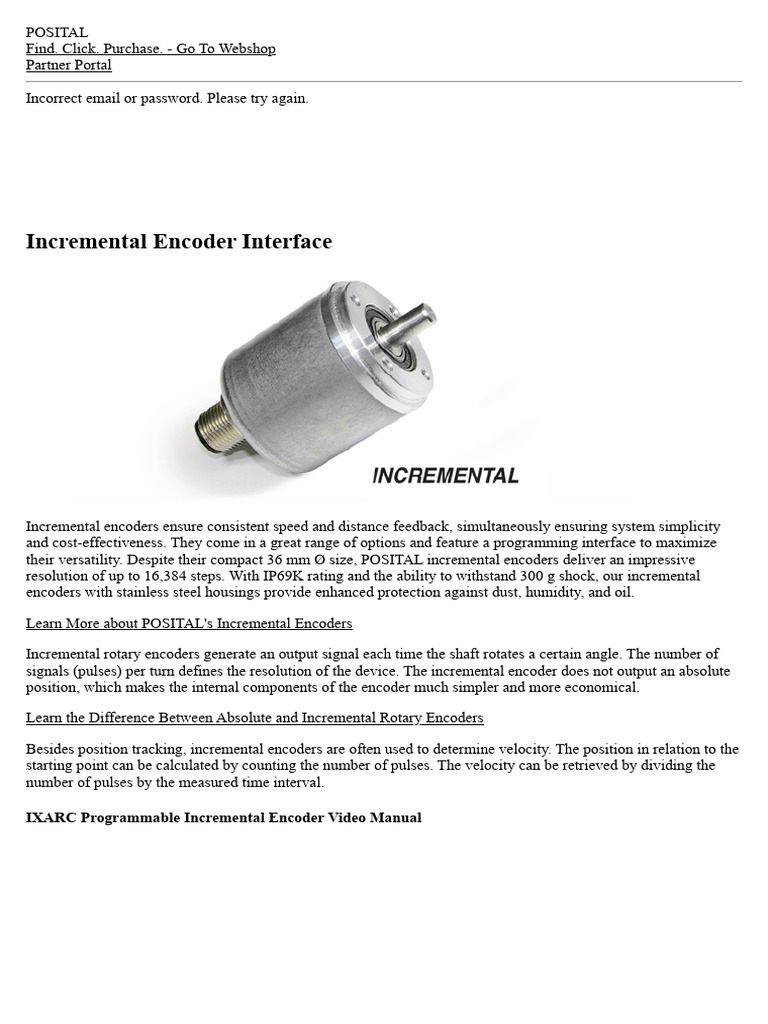 Incremental Encoder Signals Htl Push Pull Or Ttl Rs422 Pdf