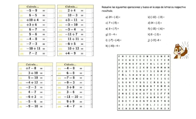 SUMA Y RESTA DE N ENTEROS | PDF
