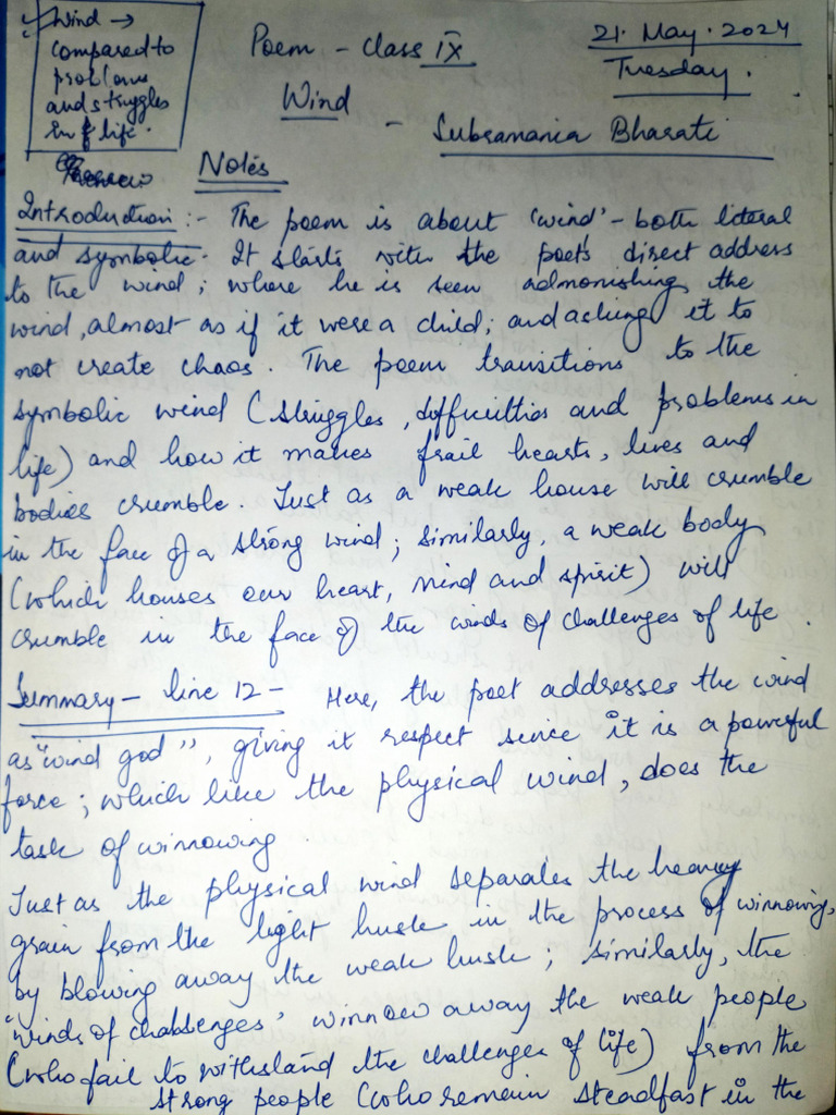 Wind Notes Class IX | PDF