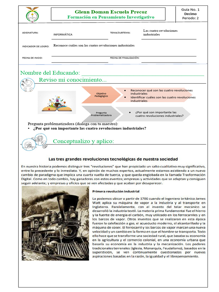 GUÍA DE APRENDIZAJE #1 DECIMO | PDF | Aprendizaje | Teoría de la educación GUÍA DE APRENDIZAJE #1 DECIMO | PDF | Aprendizaje | Teoría de la educación