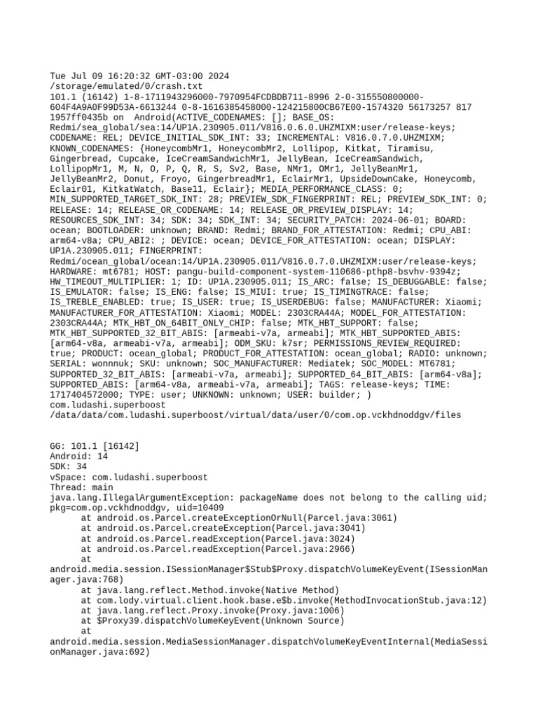 Crash | PDF | Java (Programming Language) | Mobile Software