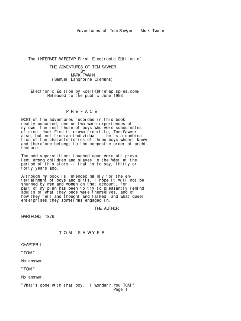 The Adventures of Tom Sawyer (Penguin Classics) by Mark Twain | PDF ...