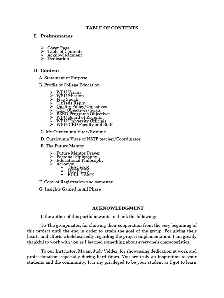 NSTP PORTFOLIO | Download Free PDF | Goal | Innovation