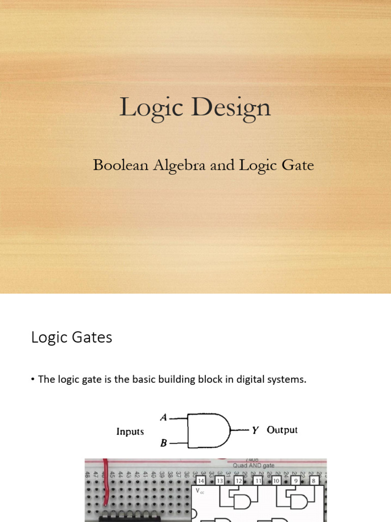 Logic Design Boolean Algebra and Logic Gate | PDF | Logic Gate | Boolean Algebra