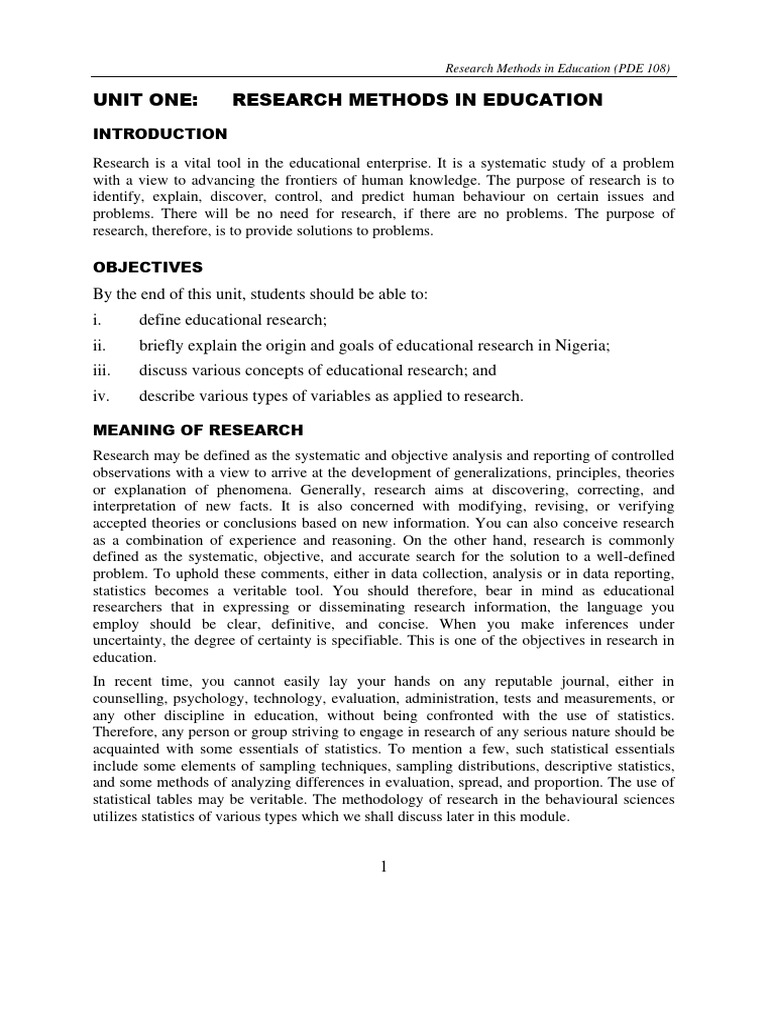 PDE 108 - Research Methods in Education | PDF | Statistics | Experiment