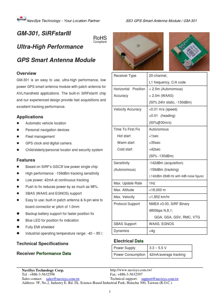Gps Datasheet | Download Free PDF | Global Positioning System | Equipment