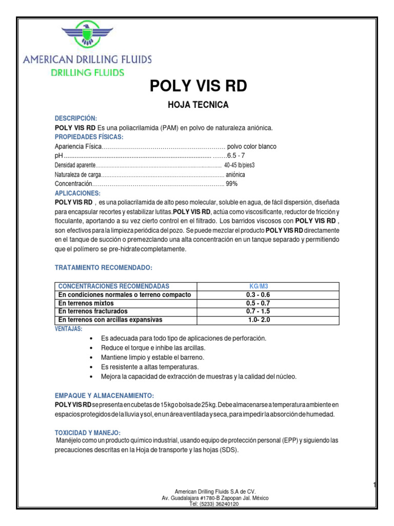 Poly Vis RD Sga | PDF | Agua