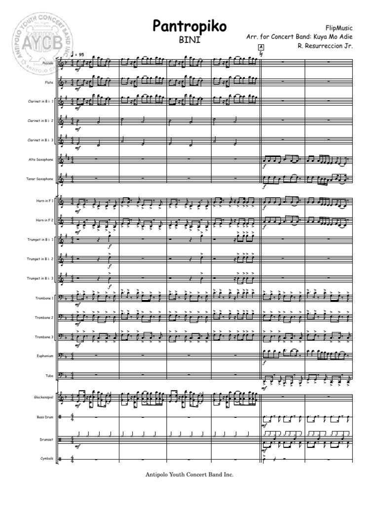 Pantropiko-Score and Parts Watermark | PDF | Musicology | Aerophones
