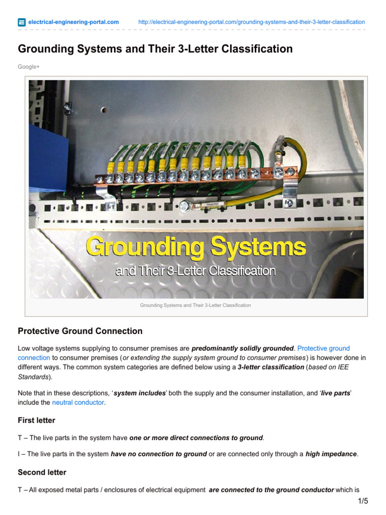 Grounding Systems and Their 3-Letter Classification | PDF | Electricity ...