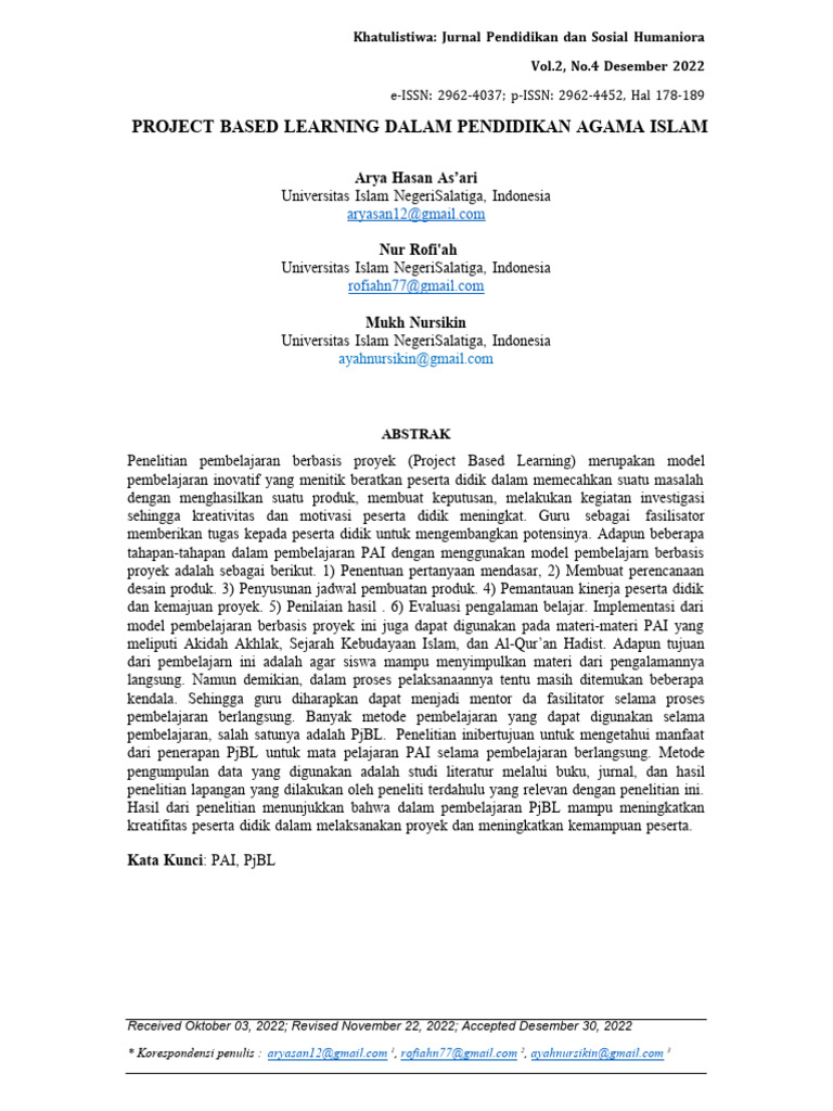 RPP PJBL | PDF | Seni