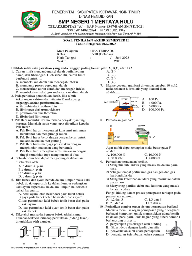 Soal Pas 2 Kelas 8 TP 2022-2023 Fix | PDF