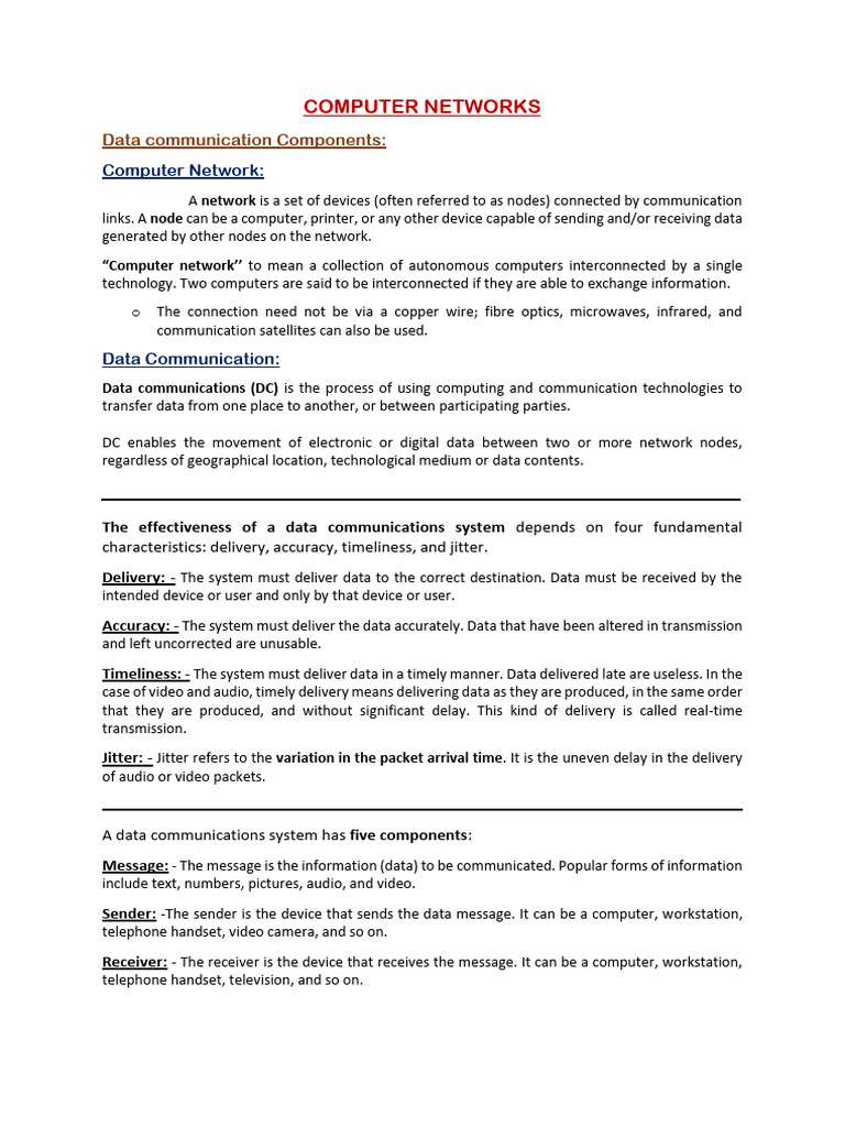 Cn Notes Pdf Network Topology Osi Model