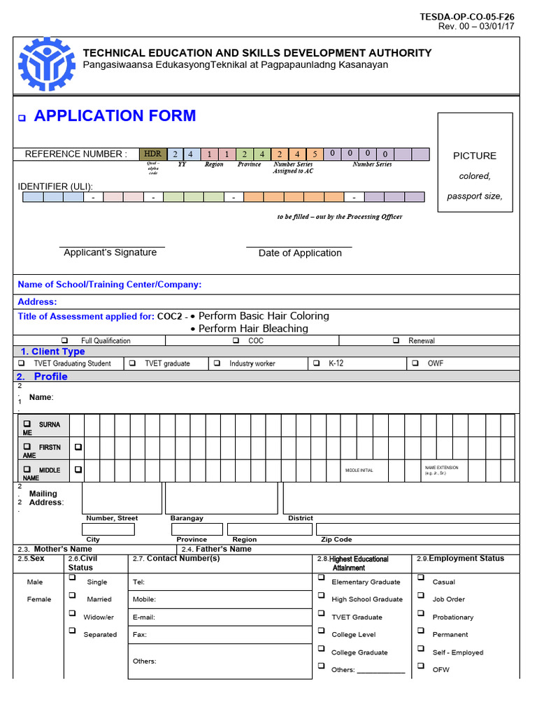Coc 2 Application Hairdressing | PDF