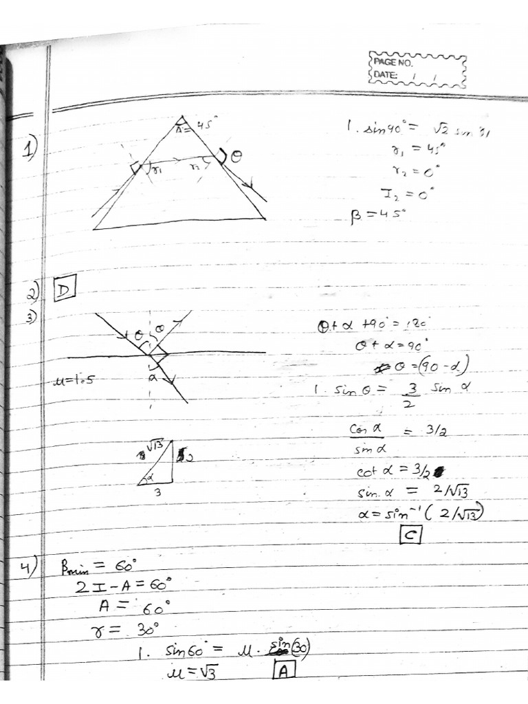 Optics Test (11 - 7 - 2024) | PDF