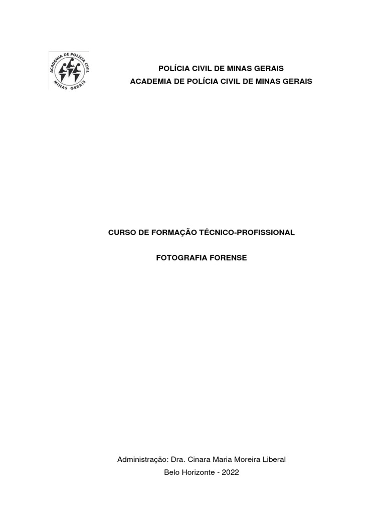 Apostila FOTOGRAFIA FORENSE 2022 | PDF | Câmera | Abertura