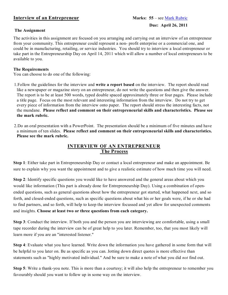 Interview of An Entrepreneur | PDF