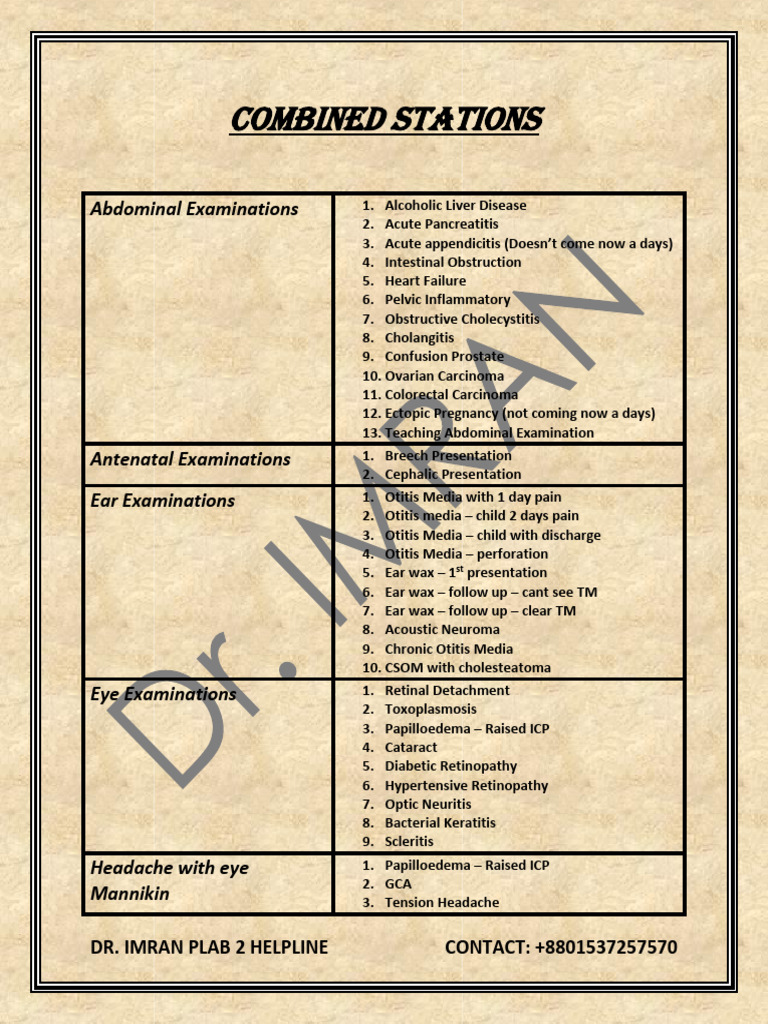 Combine Stations | PDF | Edema | Diseases And Disorders
