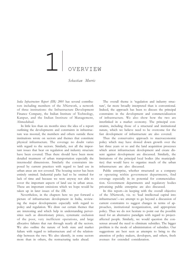 Sebastian Morris | PDF | Subsidy | Infrastructure