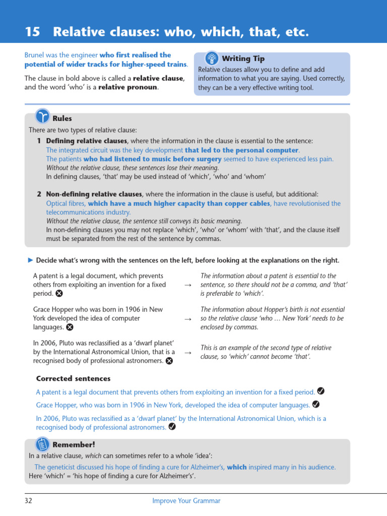 Relative Clauses TL | PDF | Sentence (Linguistics) | Linguistics