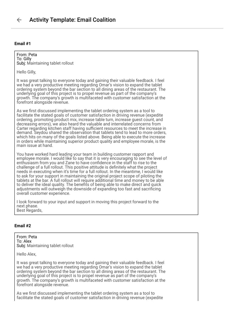 Activity Template - Coalition Emmmail | PDF | Business Economics | Social Psychology