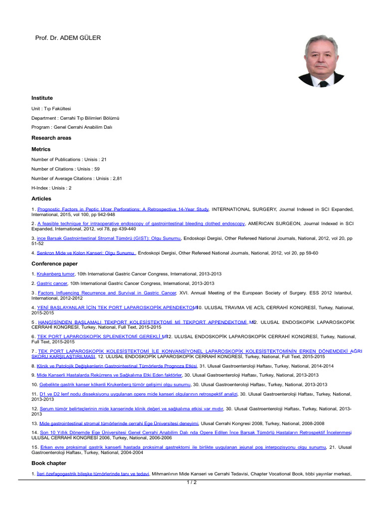 Prof. Dr. ADEM GÜLER | PDF