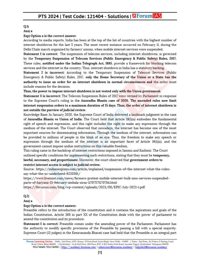 PTS 2024 GS Simulator Test 3 Solution Eng220532 | PDF | Mandamus | Pardon