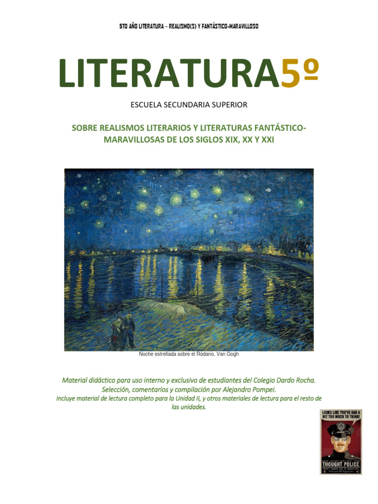CUADERNILLO 5TO AÑO LITERATURA (8va edición) - 2024 | Descargar gratis PDF | Romanticismo