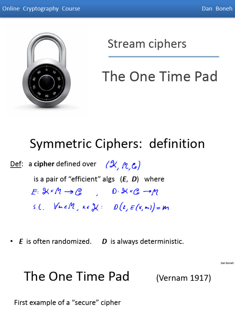 02 Stream v2 Annotated | PDF | Key (Cryptography) | Encryption