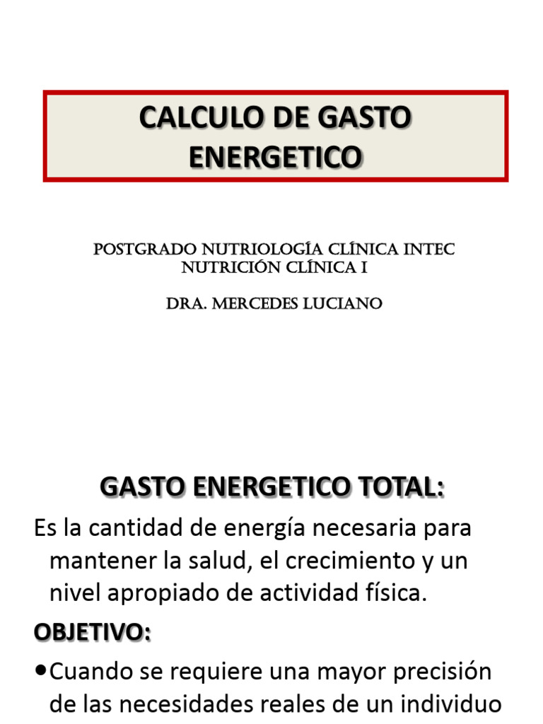 Calculo de Gasto Energetico | PDF | Fisiología