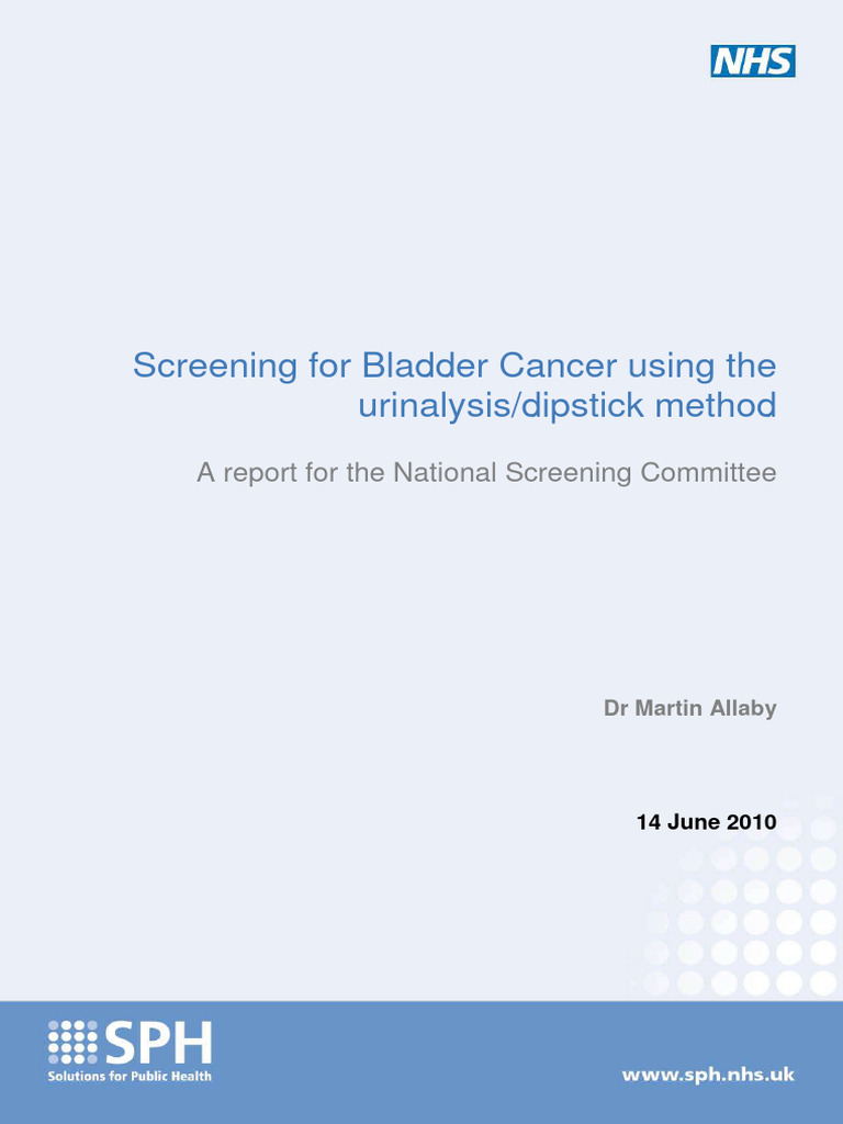 Evidence Summary - Bladder Cancer (2010) | PDF | Screening (Medicine ...