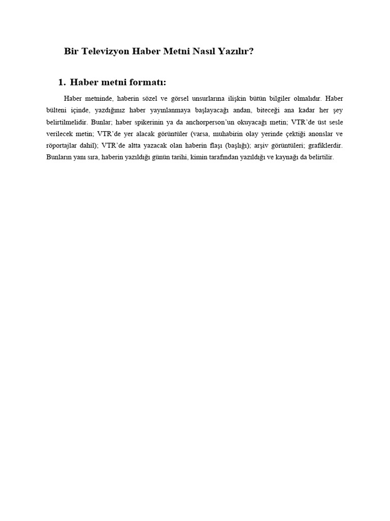 TV Haber Metni | PDF