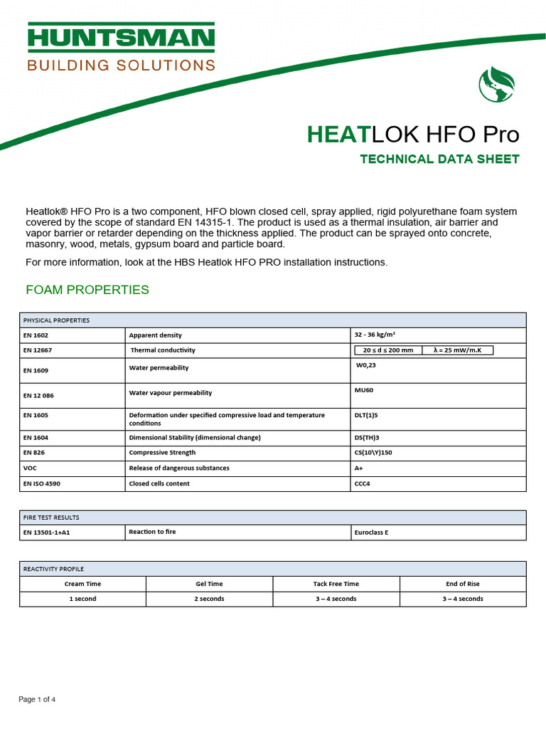 Celula Inchisa HBS - UK - Heatlok - HFO - Pro-TDS-V9 | PDF | Humidity ...